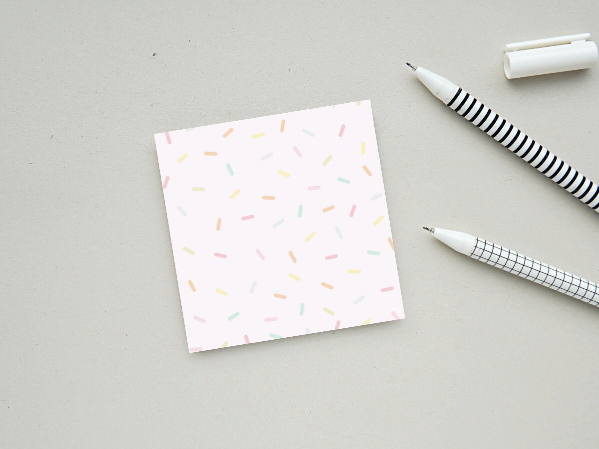 Pink Sprinkles Sticky Note, Desk Accessory Post-it® Note Pad, Cute ...