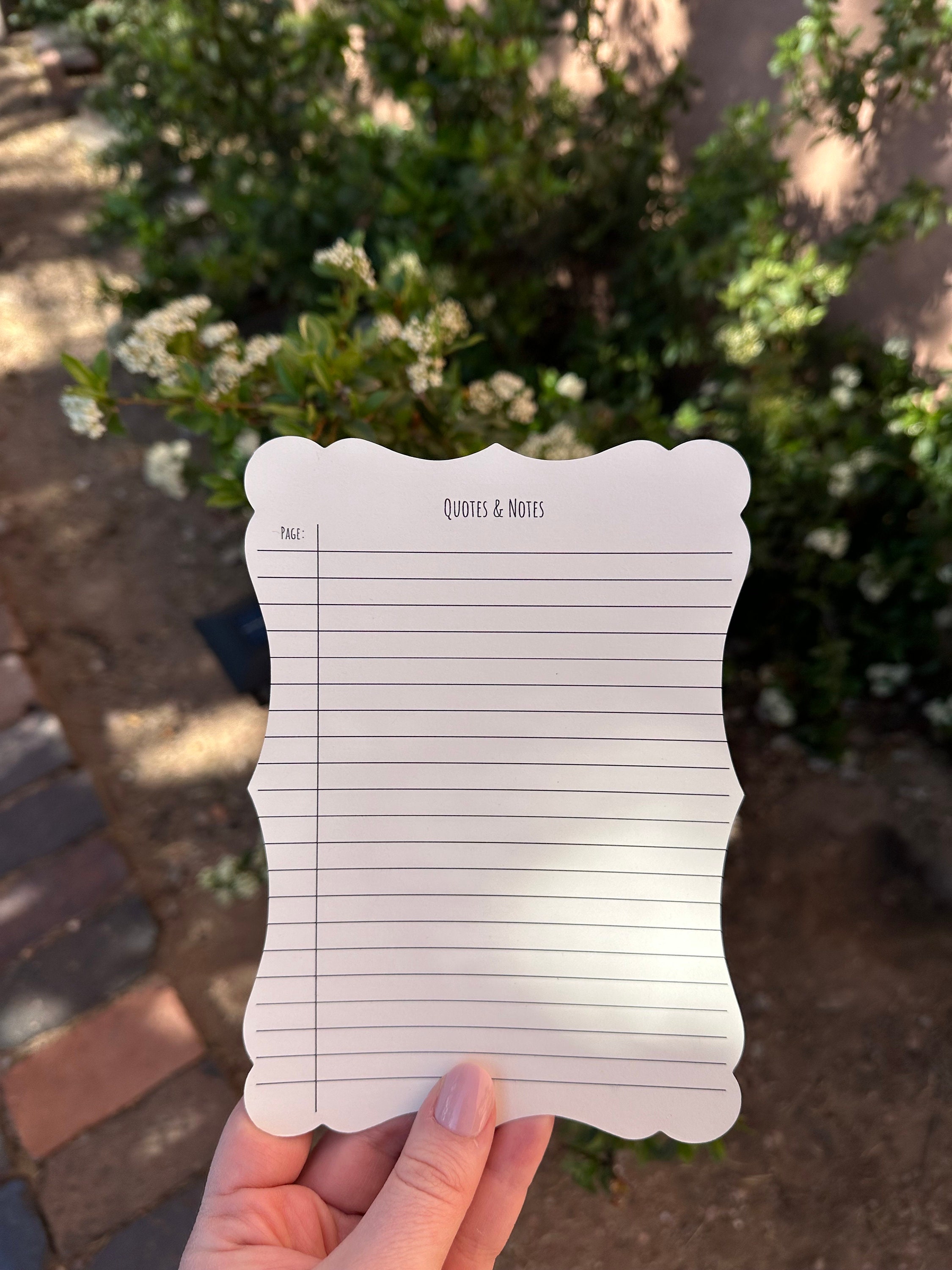 Oversized quotes & Notes Bookmark, Double Sided Lined Writable Bookmark ...