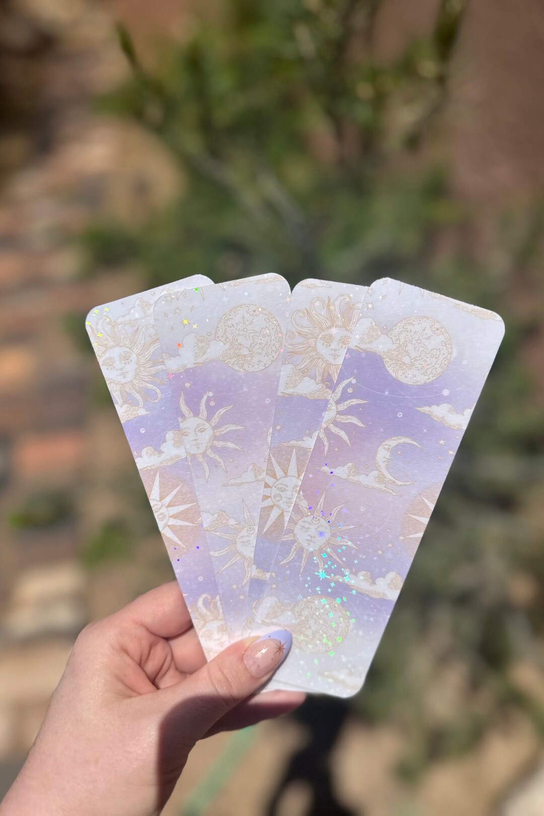 Celestial Bookmark Holographic, Sun and Moon, Cute Bookmark, Gifts for ...