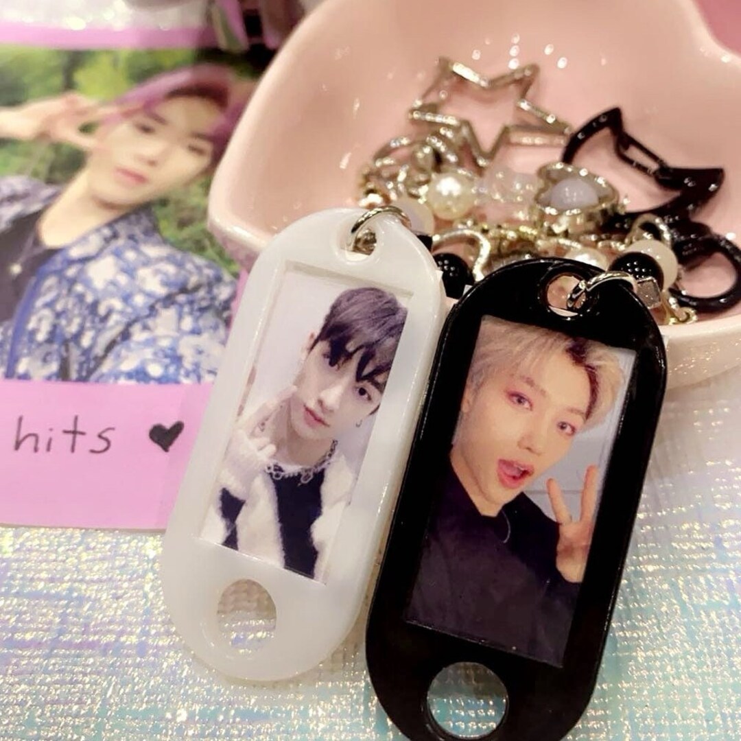 Customizable K-pop or K-drama Keychains / Phone Charms | Black & White ...