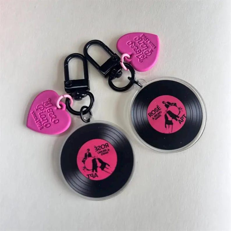 Blackpink Rosé and Bruno Mars APT Song Cover Vinyl Keychain / Phone ...