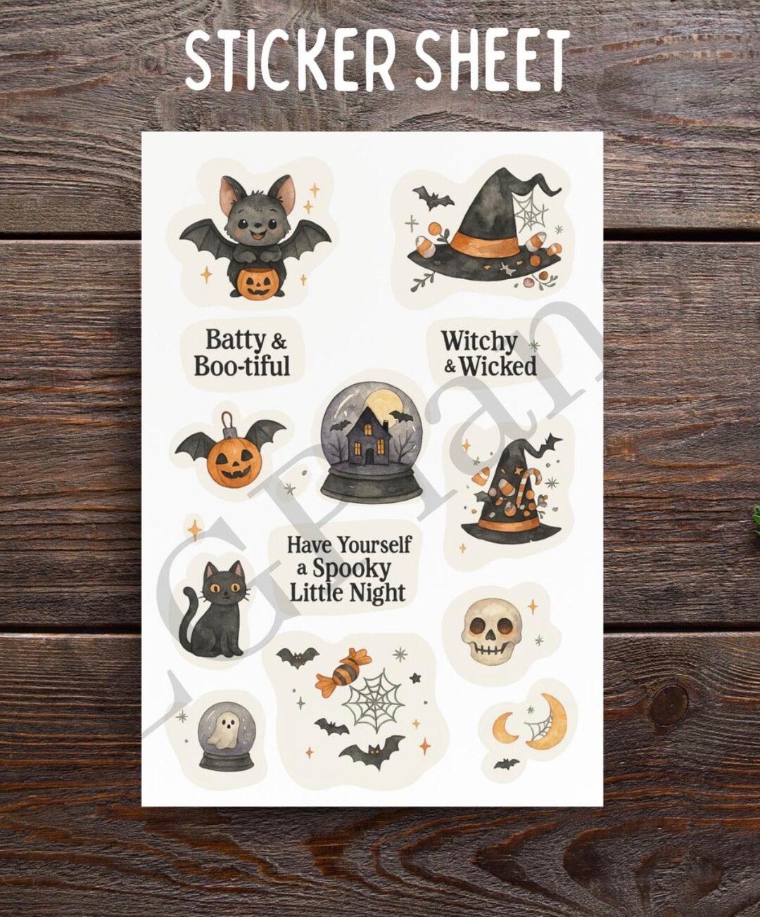 Batty and Bootiful, Sticker Sheets, Unhinged Stickers, Planner Stickers ...