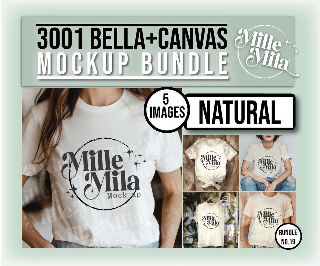 Natural Color T-shirt Mockup Woman Beige Tshirt Bundle 3001 Bella ...