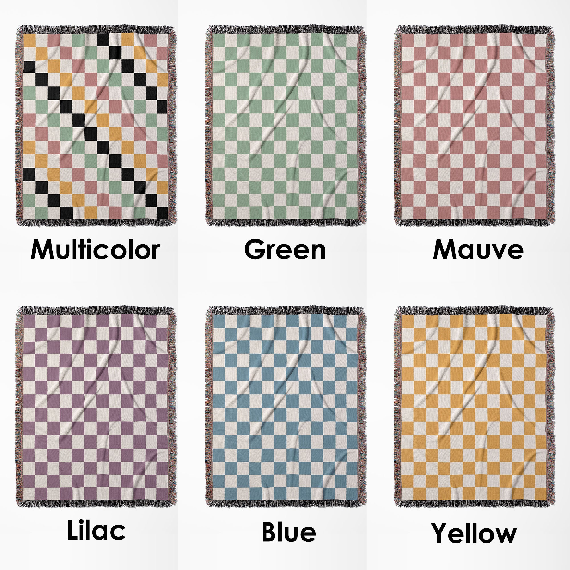 Green Check Throw Blanket, Sage Home Decor, Check Picnic Rug, Beach ...