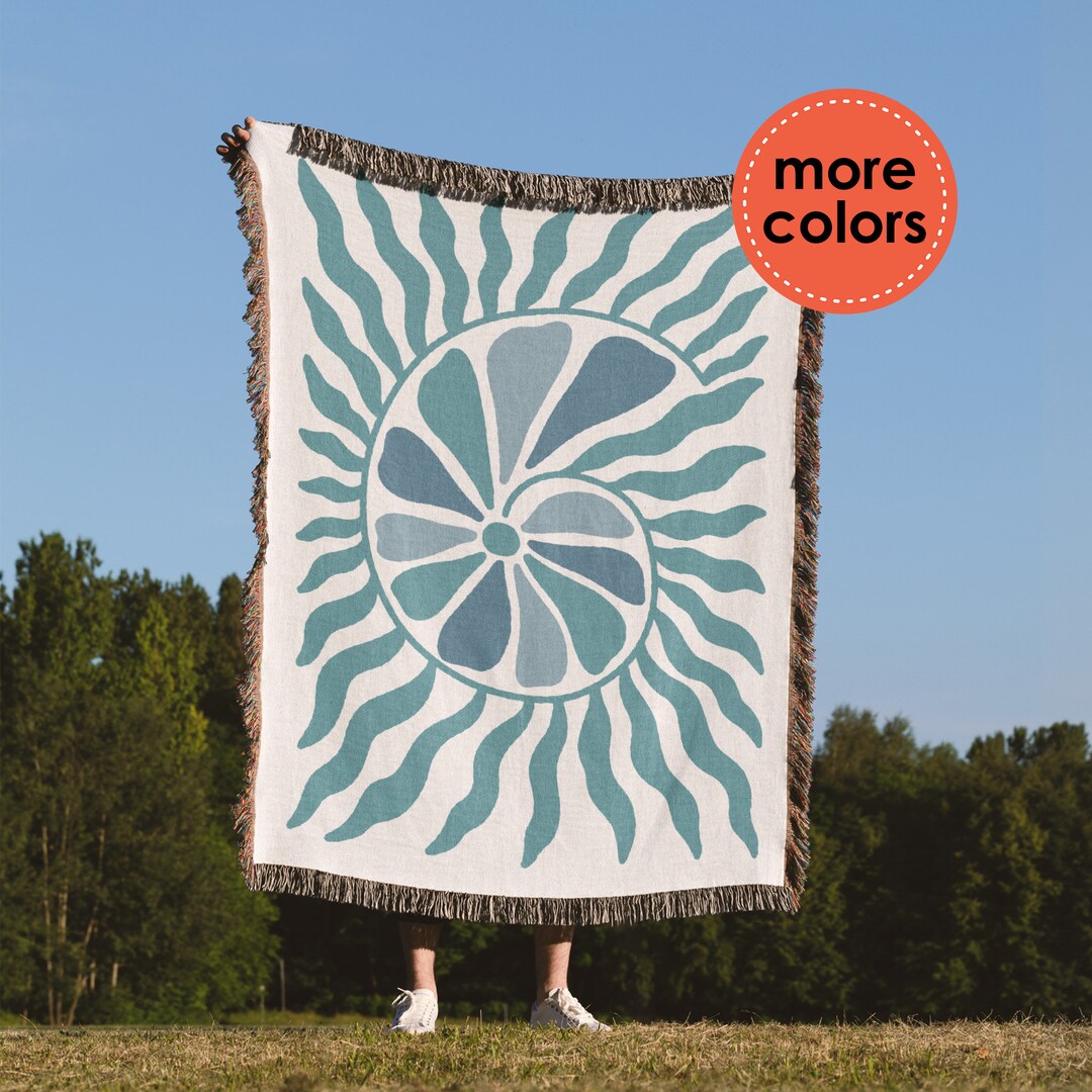 Boho Seashell Throw Blanket, Seashell Beach Blanket, Beach House ...