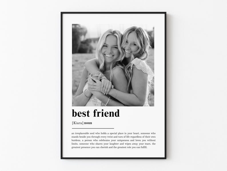 Best Friend Birthday Gift, PERSONALIZED BEST FRIEND Definition Print ...