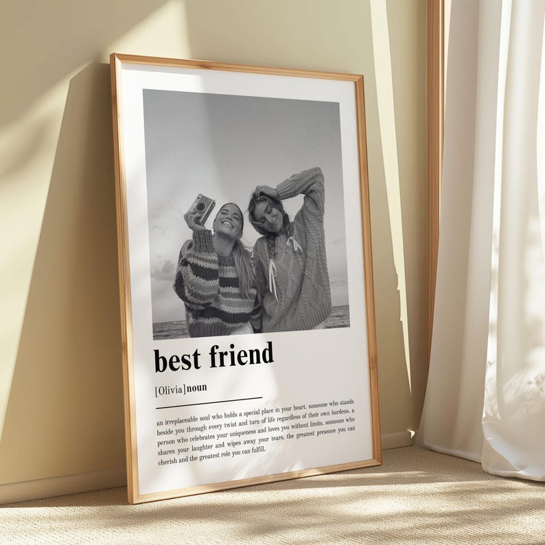 Best Friend Birthday Gift, PERSONALIZED BEST FRIEND Definition Print ...