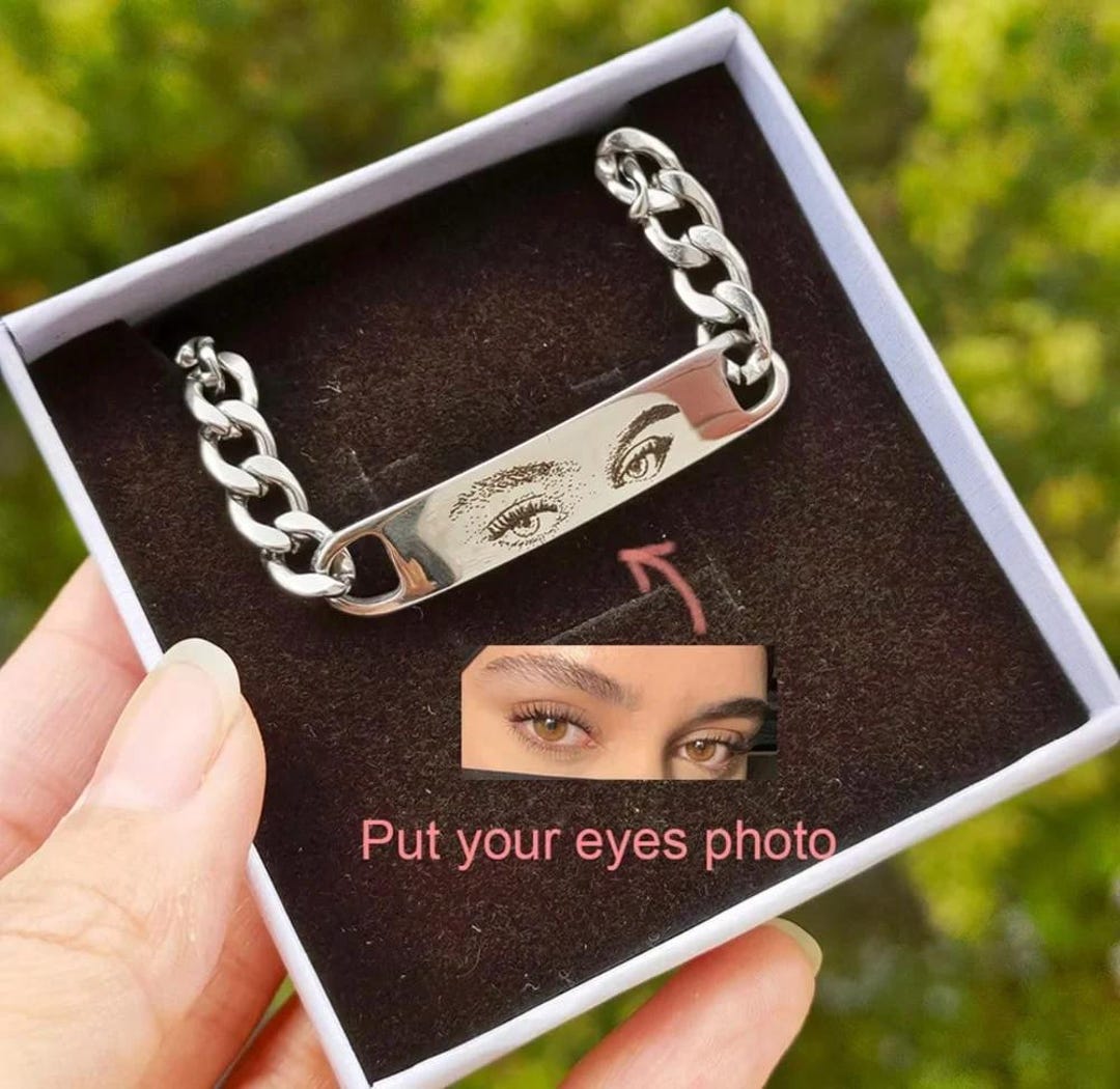 Personalized Human Eyes Bracelet for Women/men, Engraved Your Eyes ...