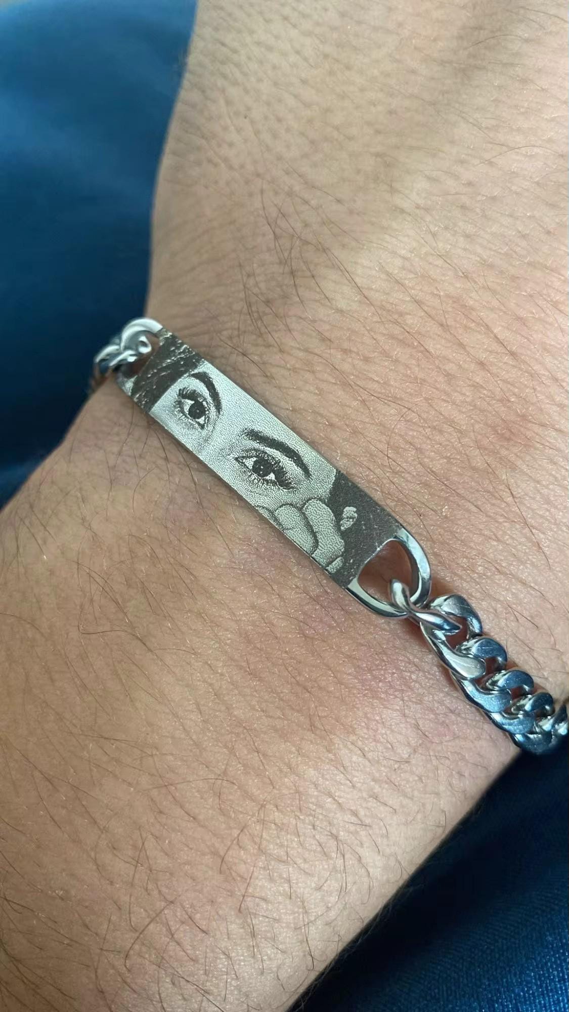 Personalized Human Eyes Bracelet for Women/men, Engraved Your Eyes ...