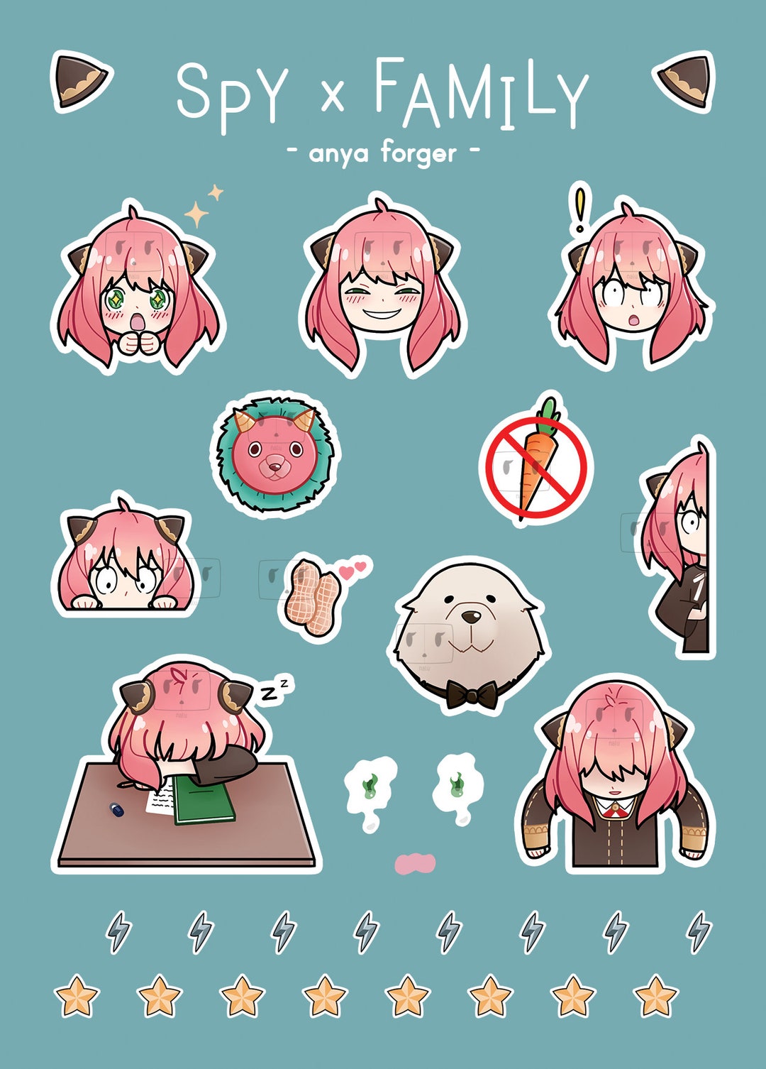 SPY X FAMILY Anya Forger Sticker Sheet - Etsy