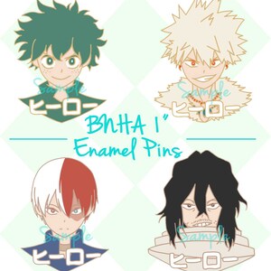 MHA Small Heroes and Villains Head Enamel Pins - Etsy