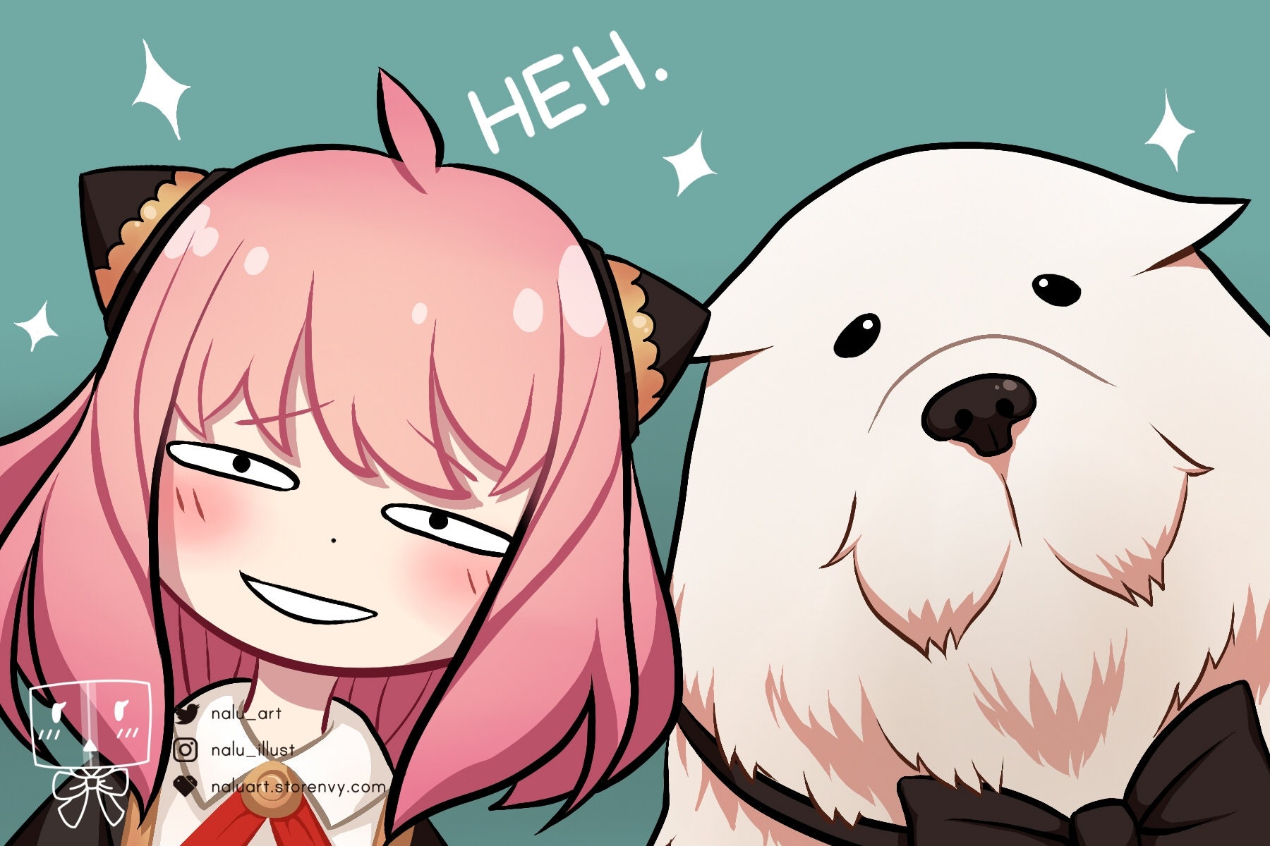 SPY X FAMILY Anya Forger and Bond Postcard - Etsy