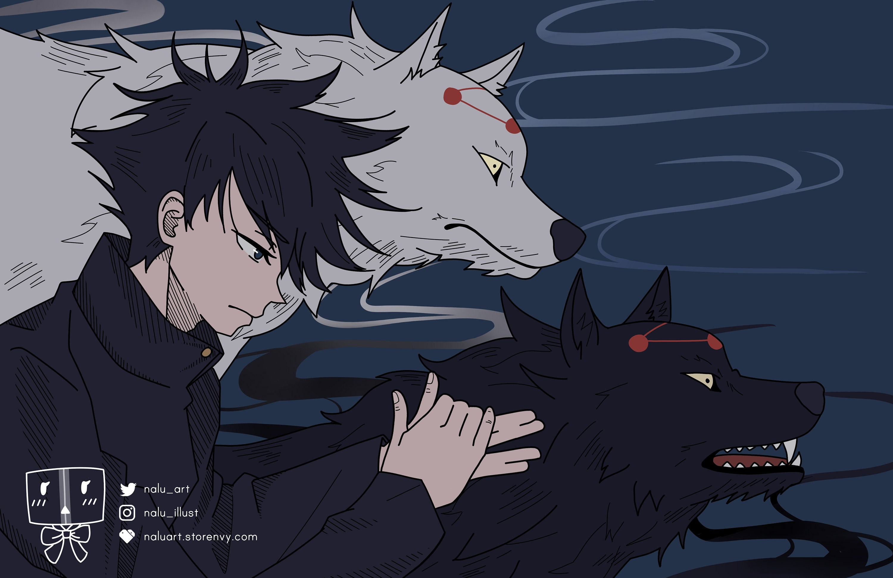 JJK Megumi Fushiguro Divine Dogs Print - Etsy