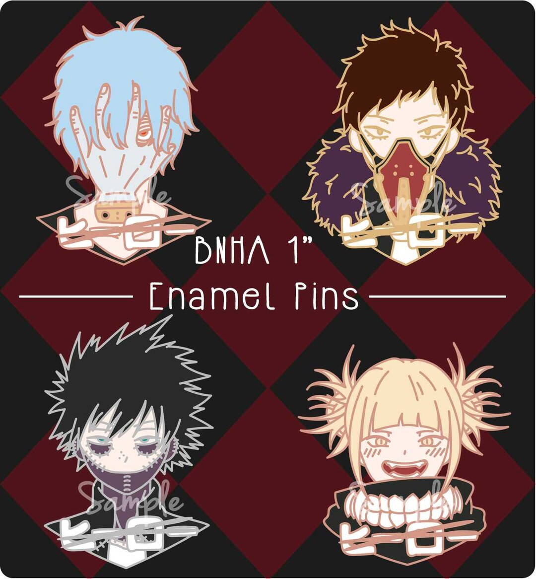 MHA Small Heroes and Villains Head Enamel Pins - Etsy