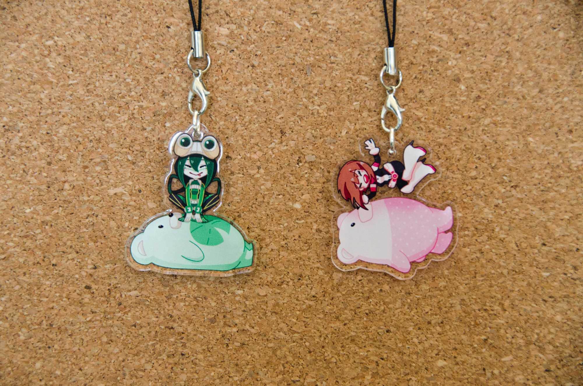 MHA Tsuyu and Uraraka Teddy Bear Acrylic Keychain Charms - Etsy