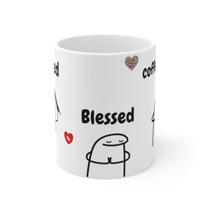 Funny Meme Flork Coffee Mug, Funny Coffee Mug, Stressed, Blessed and ...