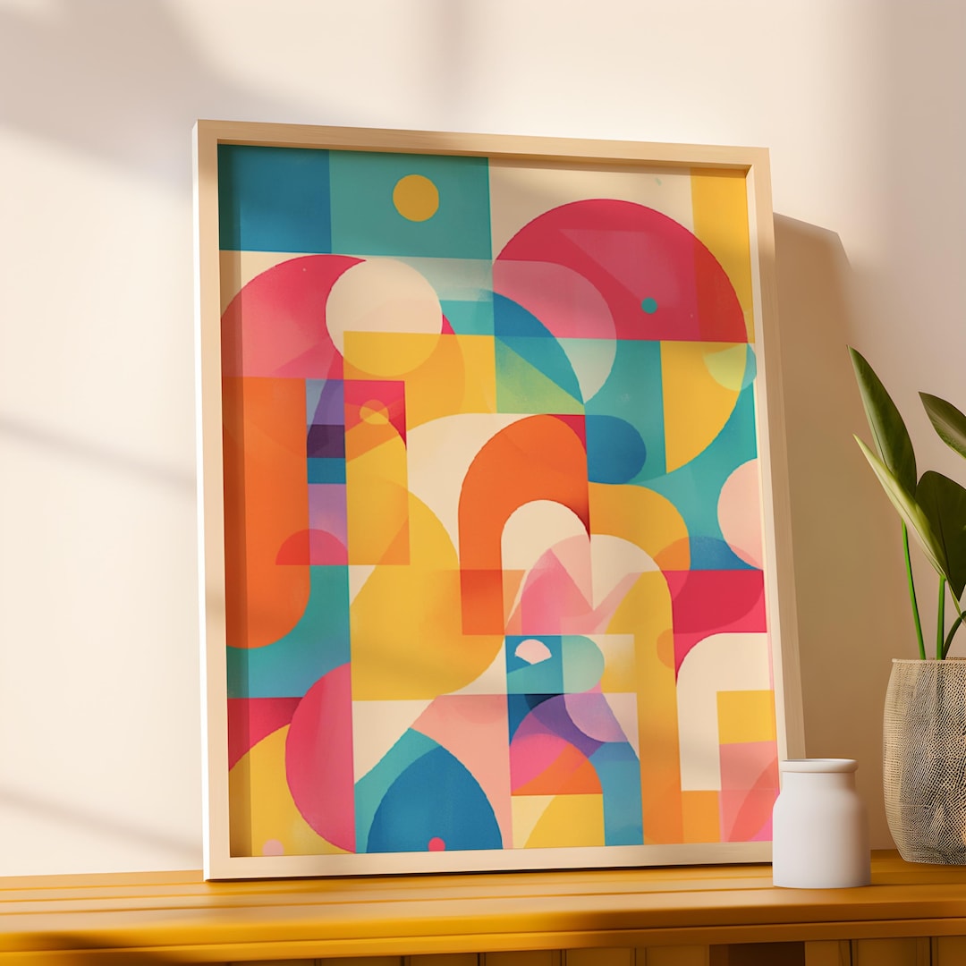 Rainbow Color Collage Art Print | Abstract Wall Decor | Modern ...
