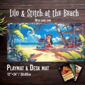 Lilo & Stitch at the Beach - Lorcana Card Game With Zone Option - Desk ...