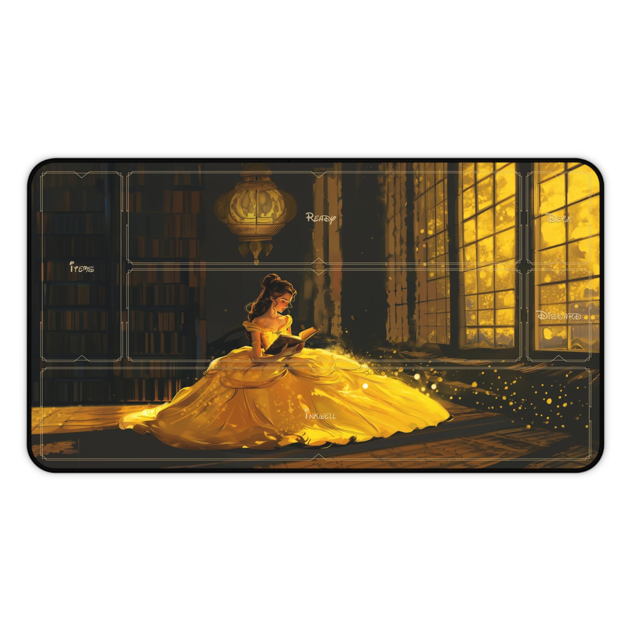 Playmat Inspiration Belle Bookworm With Zone Lorcana Card Game Desk Mat ...