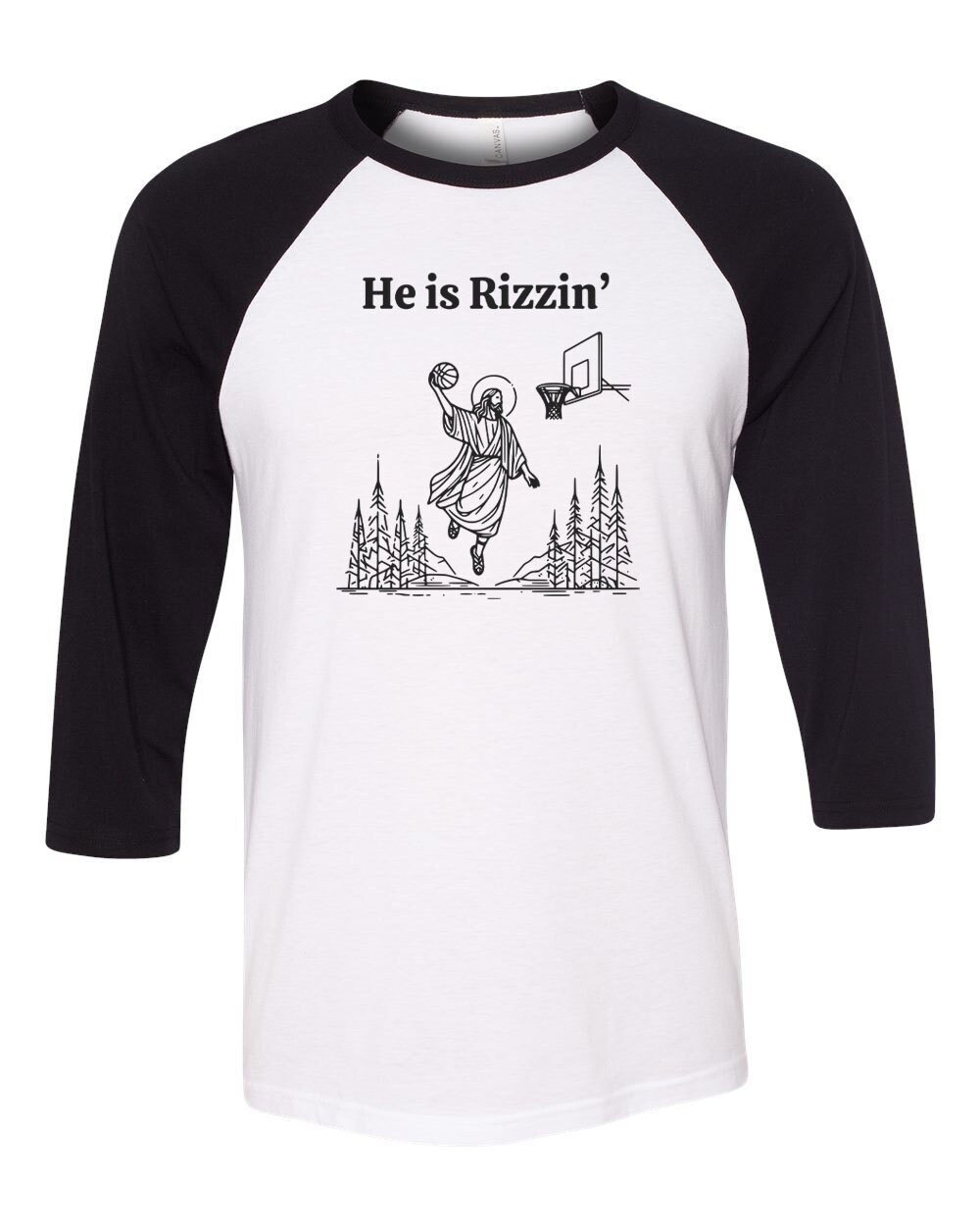 He is Rizzin Baseball Tee, He is Rizzin Mens Tshirt, Basketball Jesus ...