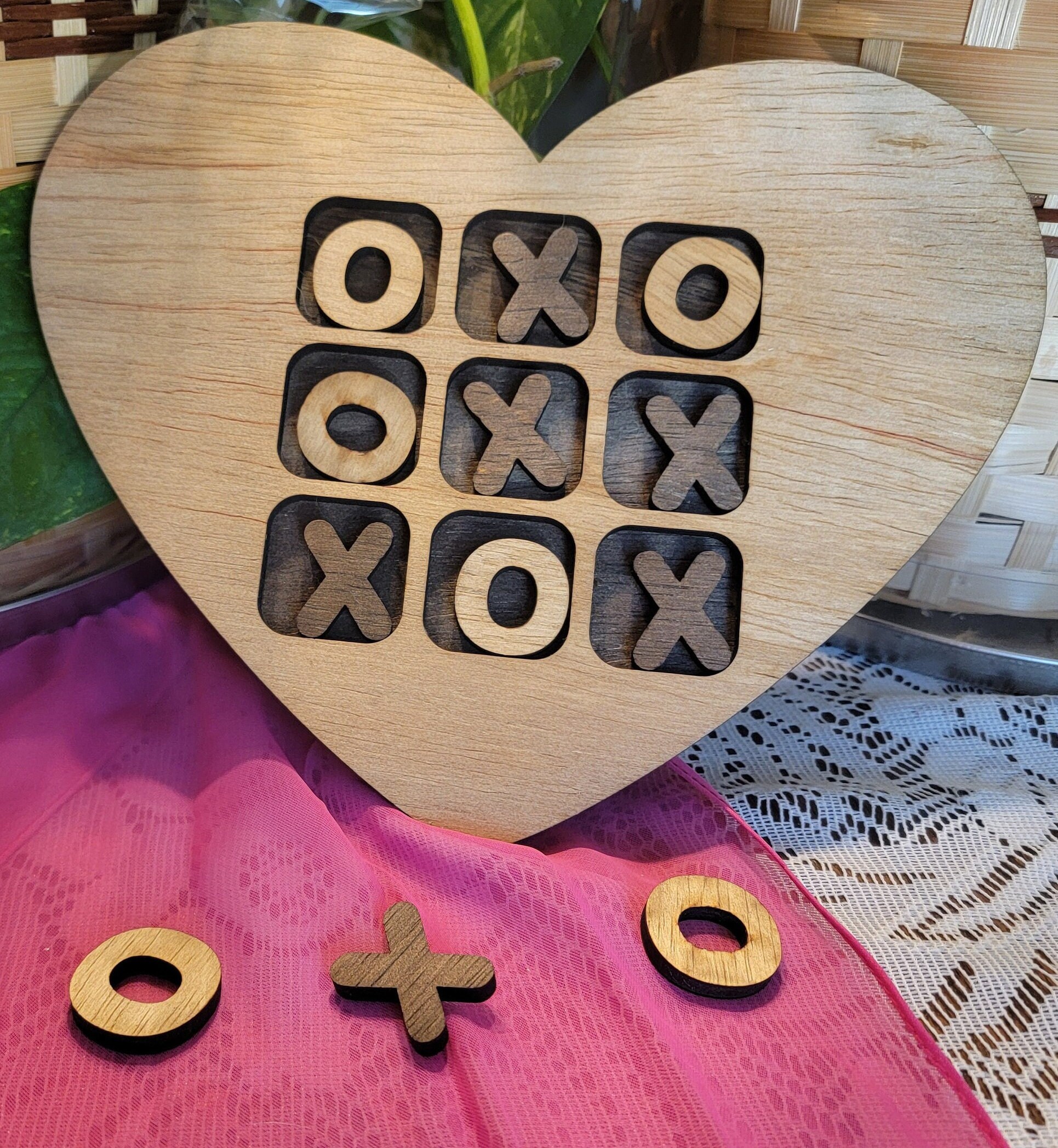 Game - Wooden Laser Engraved Tic Tac Toe. Gift for Special Occasion, or ...