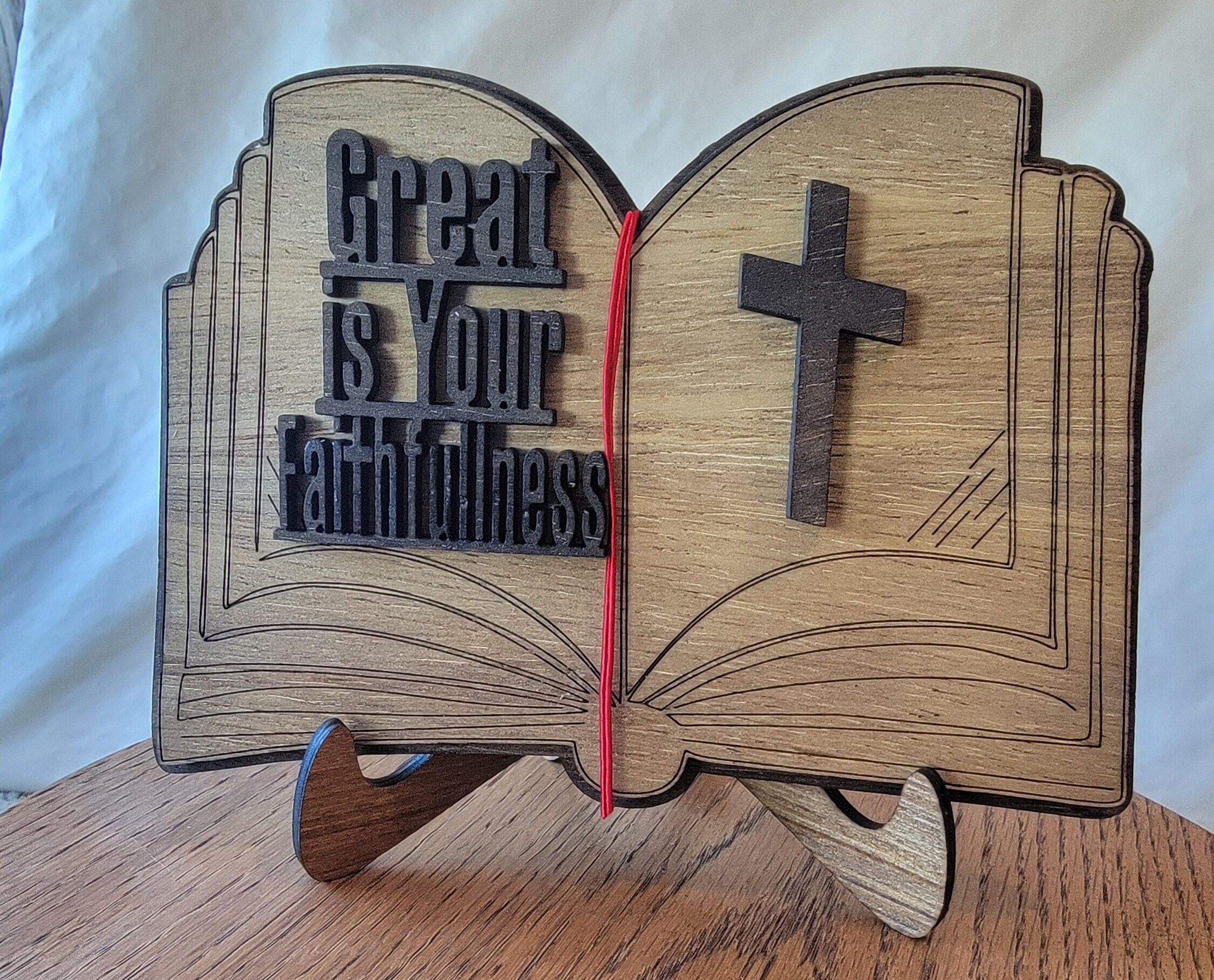 Memorial - Customizable Religious Wooden Laser Engraved Looking Open ...