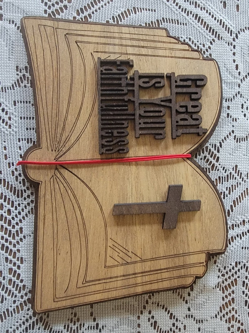 Memorial - Customizable Religious Wooden Laser Engraved Looking Open ...
