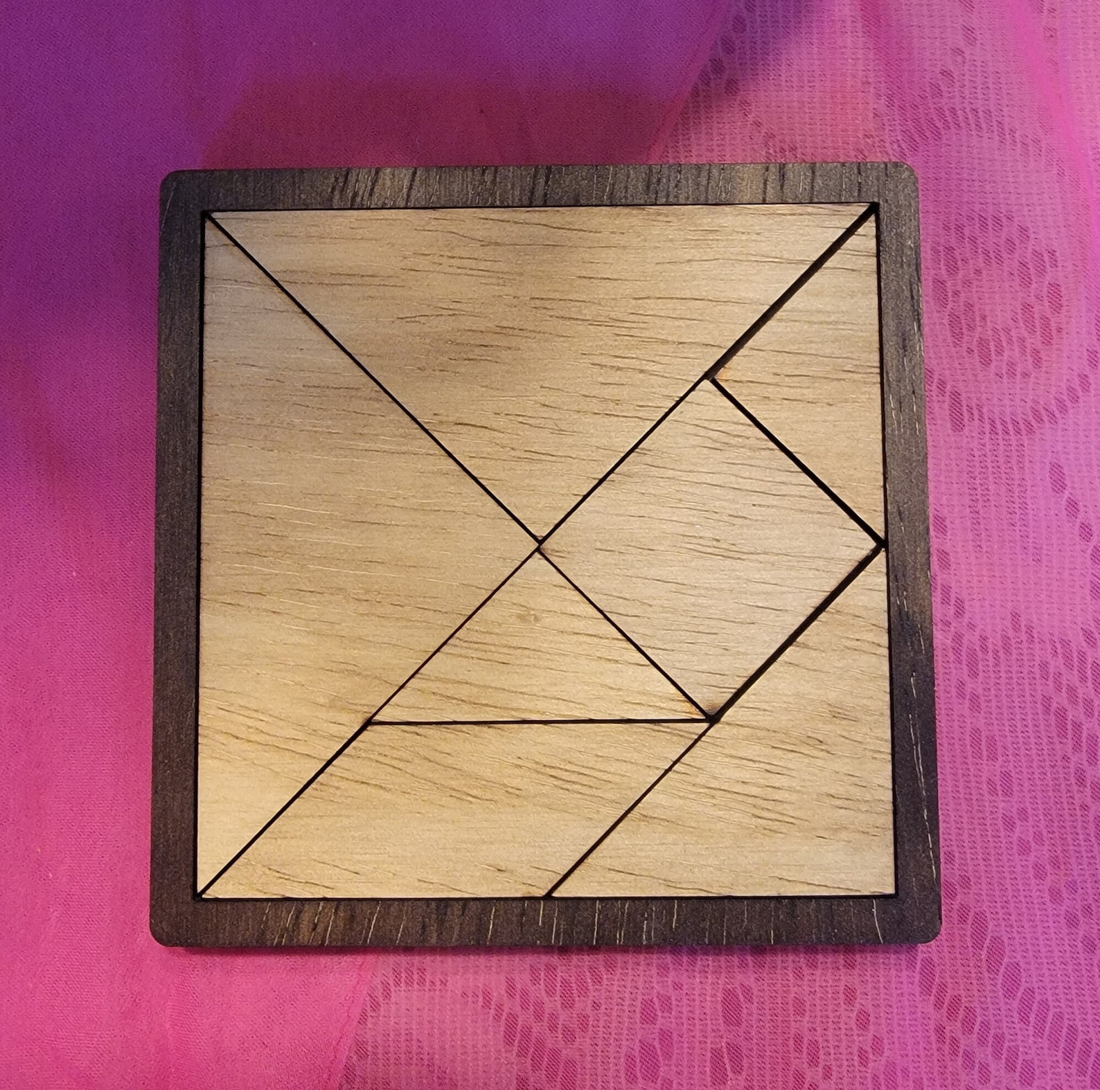 Game - Wooden Laser Cut Tangram. Gift for Special Occasion, or Father's ...
