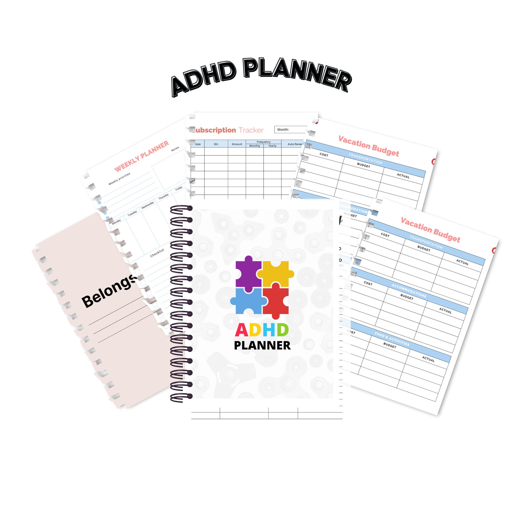 Editable Adhd Planner Adhd Goal Setting Adhd Weekly Diary Adhd ...