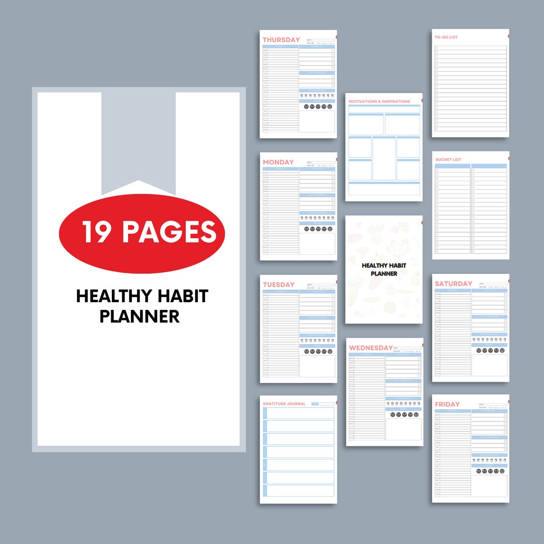 Editable Habit Health Planner Habit Tracker Printable Tracker Habit ...