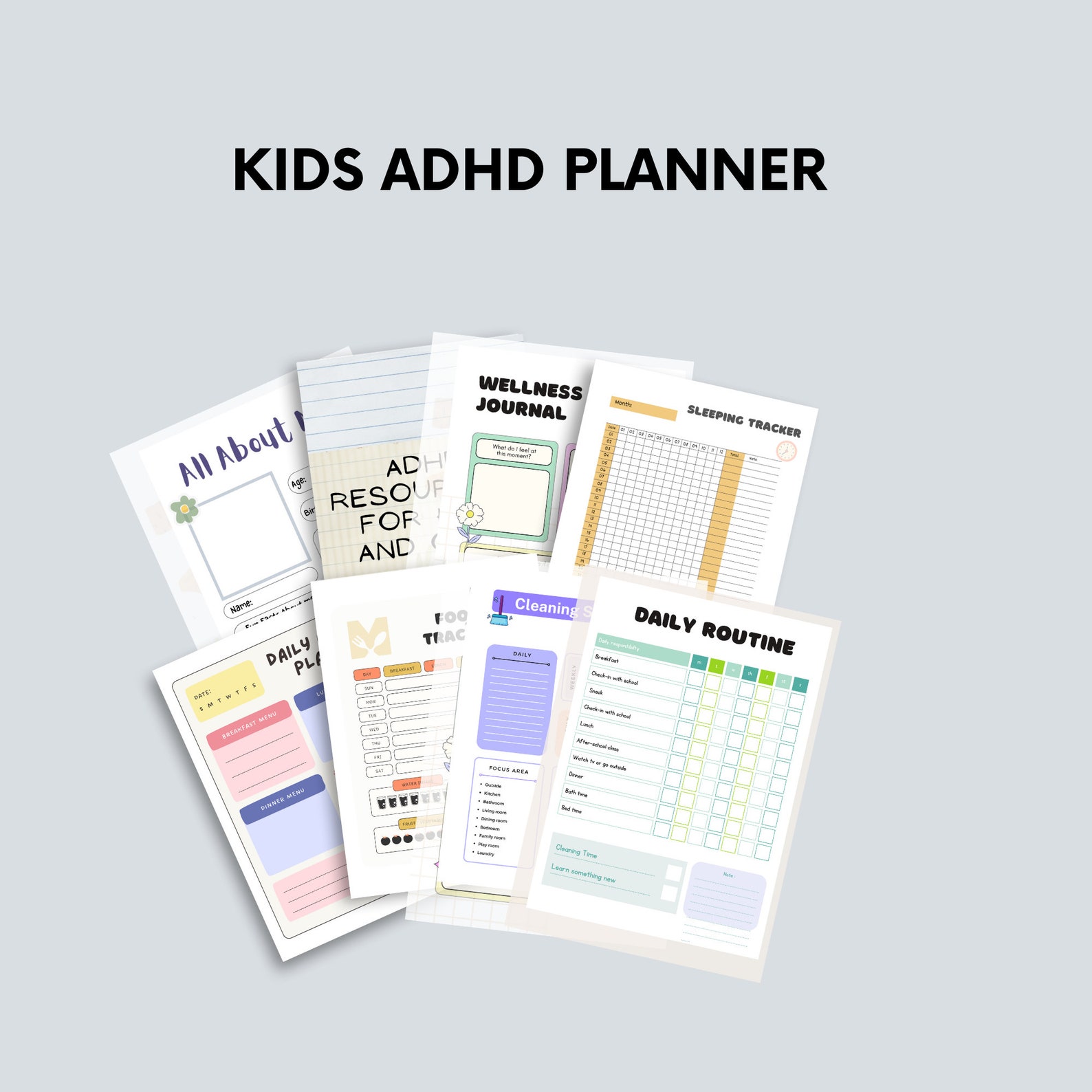 Adhd Planner for Kids Planner Printable Adhd Planner Adhd Student ...