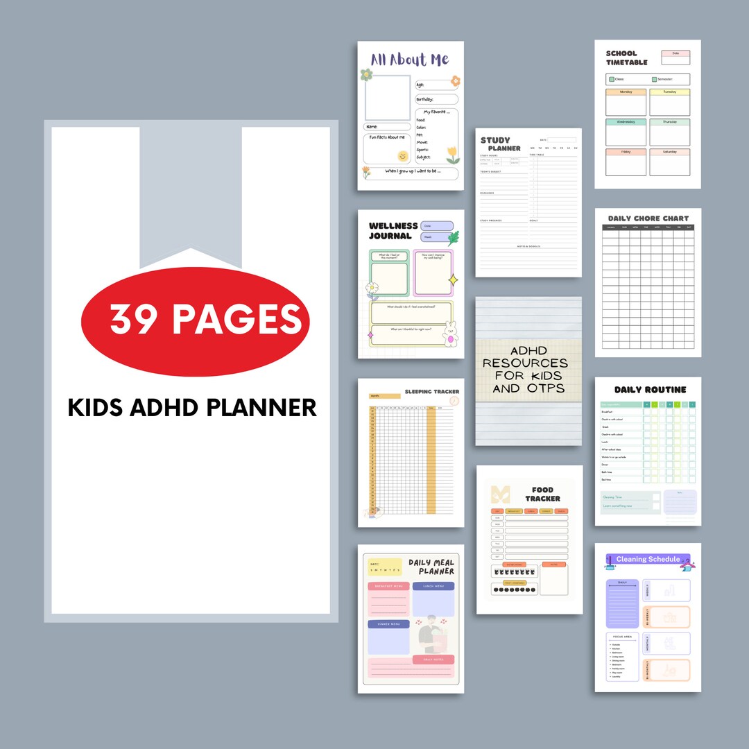 Adhd Planner for Kids Planner Printable Adhd Planner Adhd Student ...