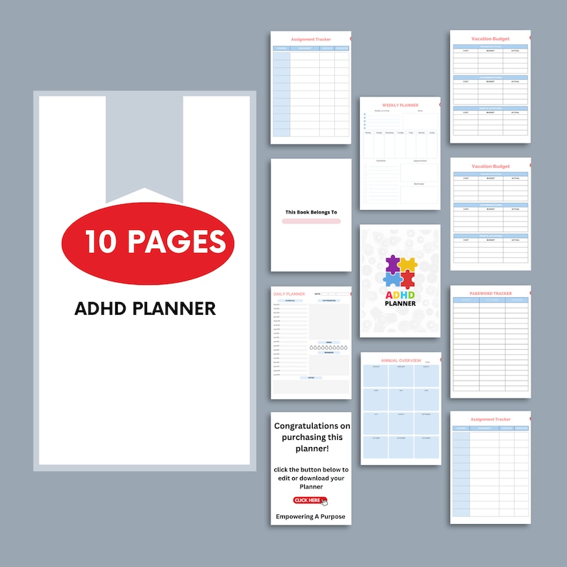 Editable Adhd Planner Adhd Goal Setting Adhd Weekly Diary Adhd ...