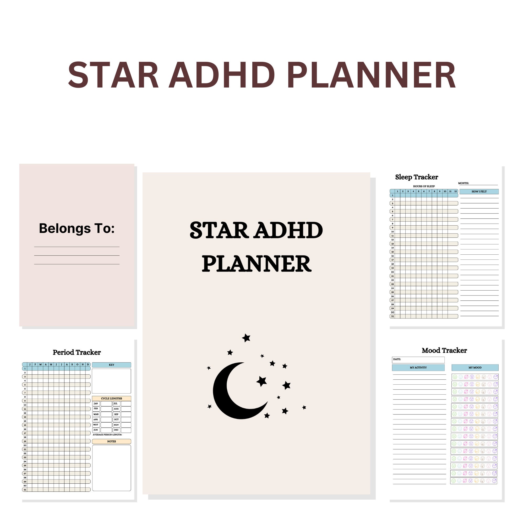 Adhd Bundled Planner Printable Planner Productivity Planner Adhd ...