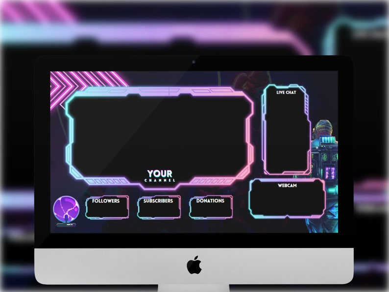 ANIMATED Streaming Overlay, Custom Twitch Overlay, Stream Graphics ...