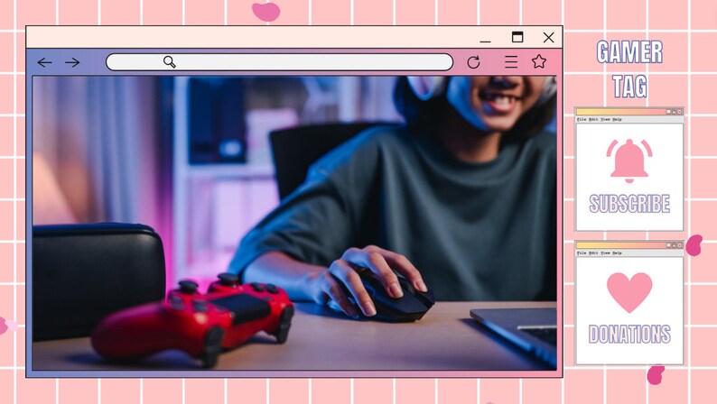 ANIMATED Pink Streaming Overlay, Girly Twitch Overlay, Pink Webcam ...