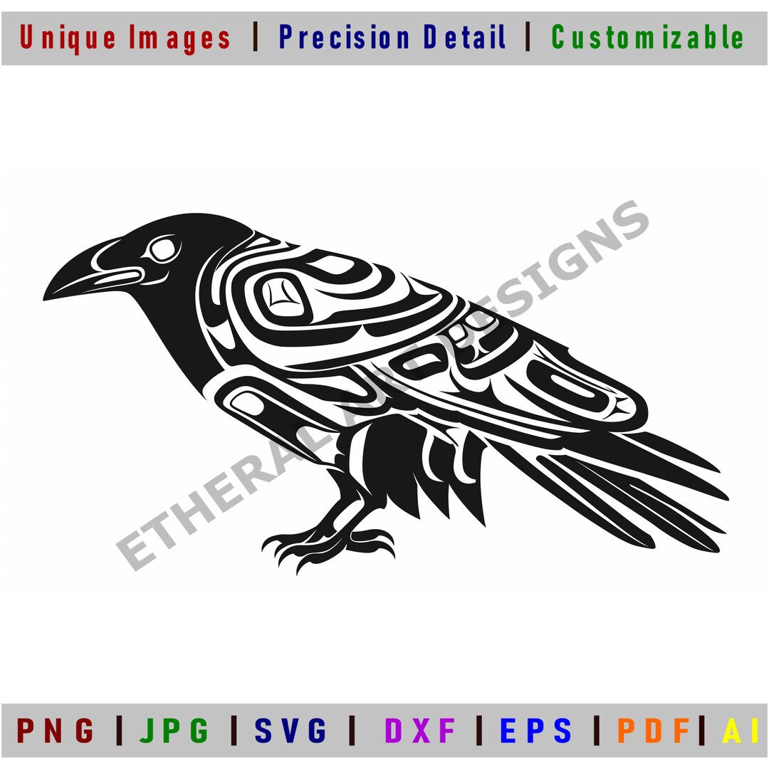 Raven SVG Canadian Native Art Alaskan Native Art Cricut Cut File Raven ...
