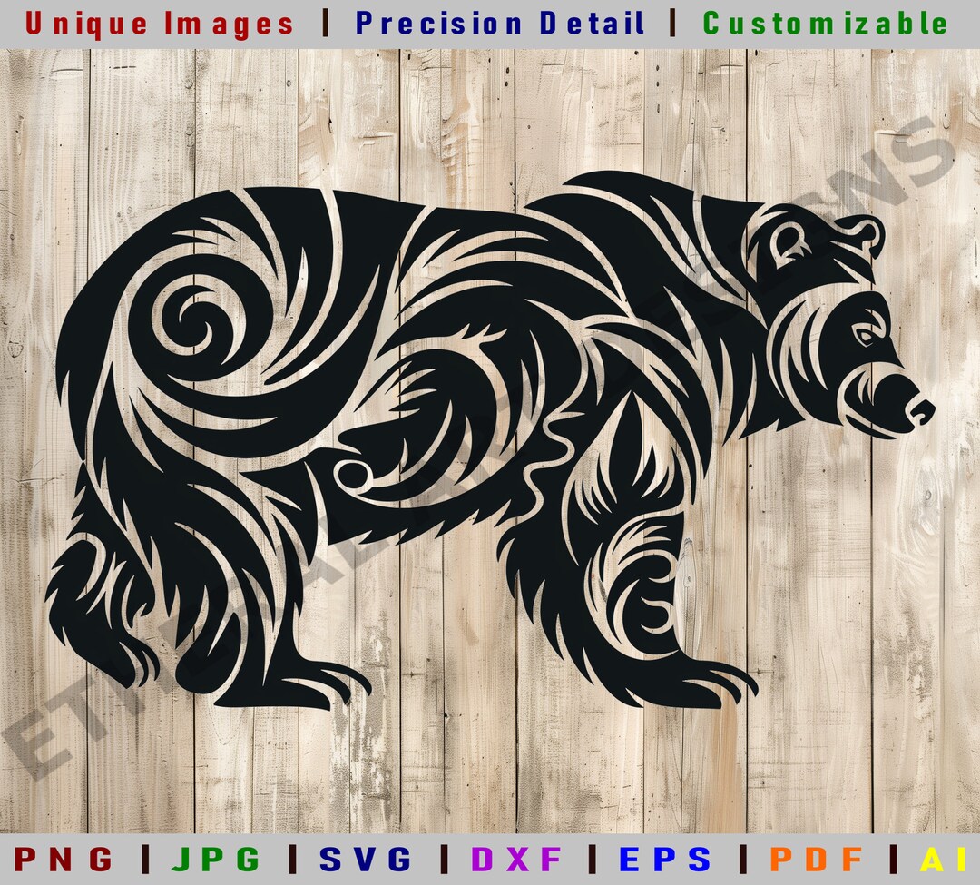 Bear SVG | Alaskan Canadian Native Art | Cricut Cut File | CNC DXF ...