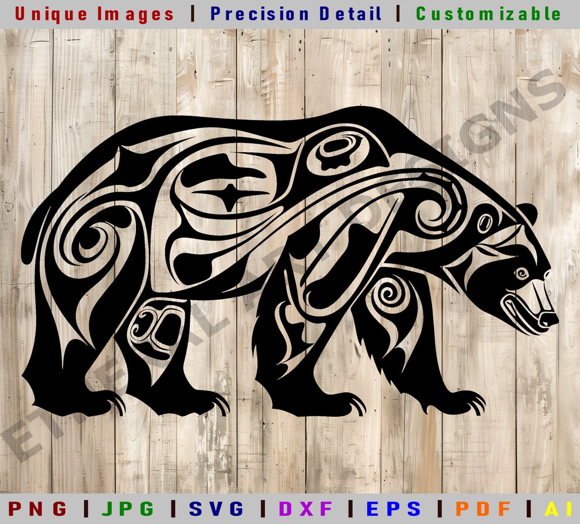 Bear SVG | Bear DXF | Inuit Art | Alaskan Native Art | Cricut Cut File ...