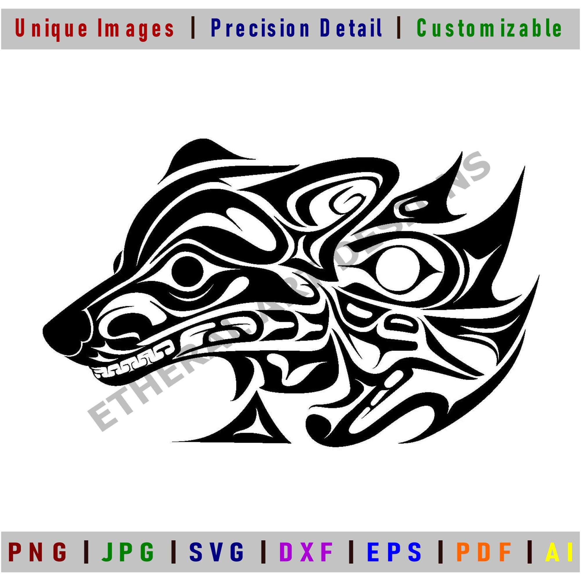 Wolf SVG Wolf DXF Inuit Art Alaskan Native Art Cricut Cut File Digital ...