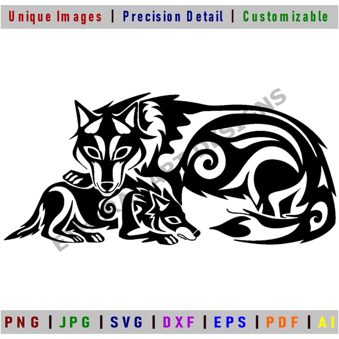Baby Wolf SVG Baby Wolf DXF Inuit Art Alaskan Native Art Cricut Cut ...