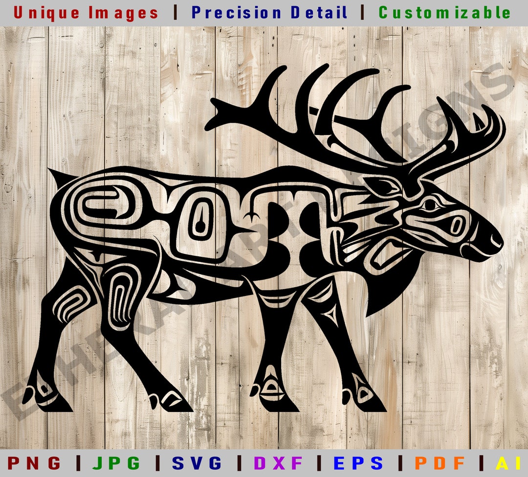 Caribou SVG | Caribou DXF | Inuit Art | Alaskan Native Art | Cricut Cut ...