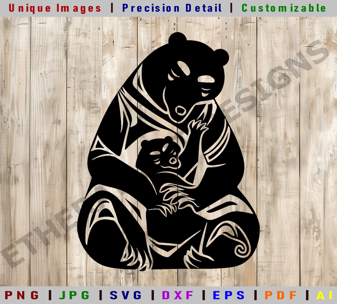 Bear Cub SVG | Baby Bear SVG | Inuit Art | Alaskan Native Art | Cricut ...