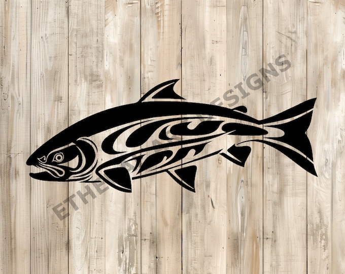 Salmon SVG Canadian Native Art Alaskan Native Art Cricut Cut File ...
