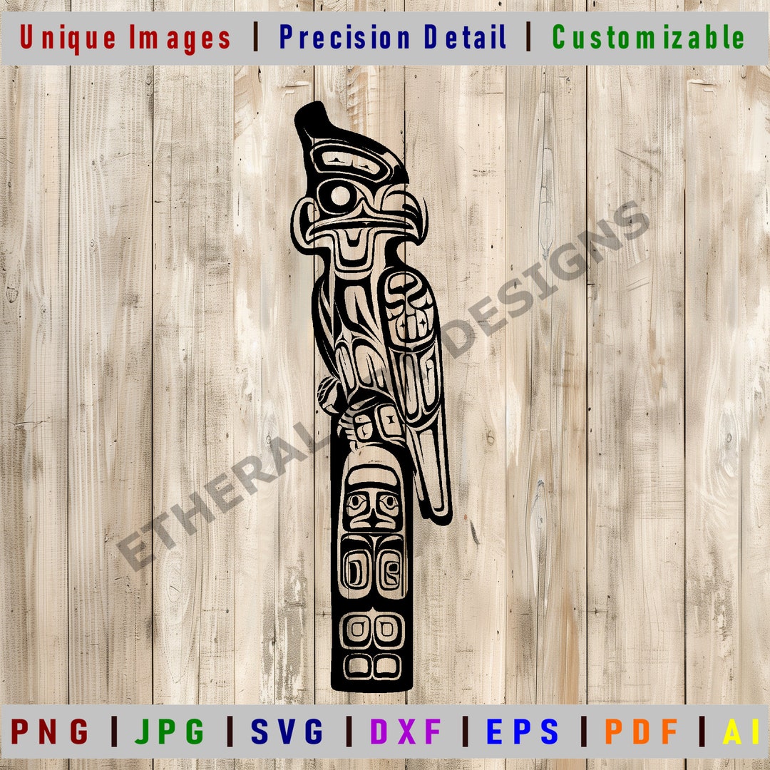 Totem SVG, Haida Totem SVG, Totem Art, Cut File for Cricut, CNC, Vinyl ...