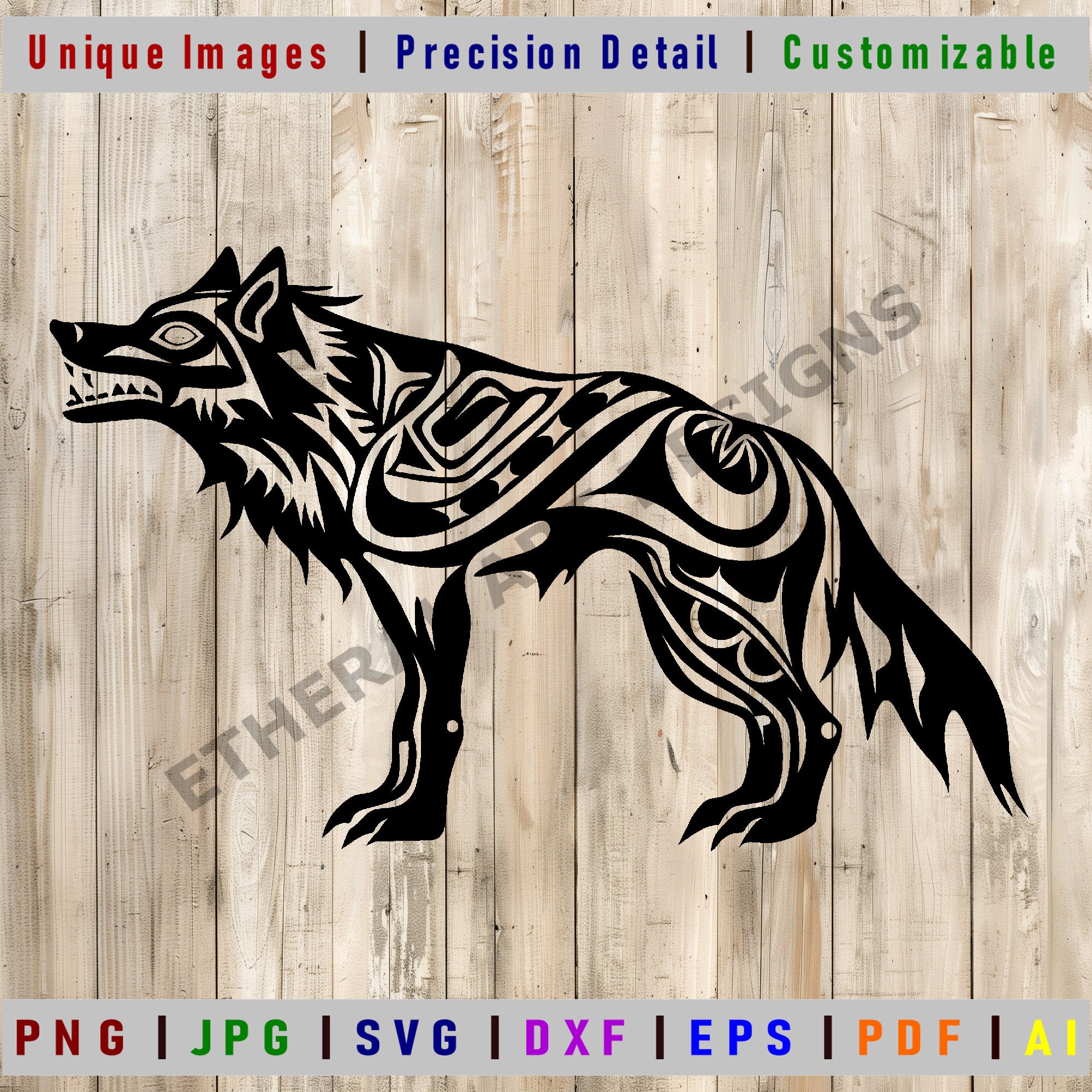 Wolf SVG Canadian Native Art Alaskan Native Art Cricut Cut File Wolf ...