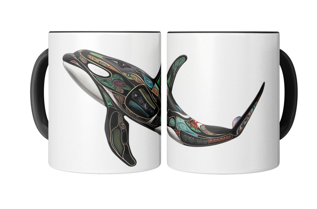 Haida Orca Ceramic 11oz Mug | Black Enamel Interior | Native Art ...