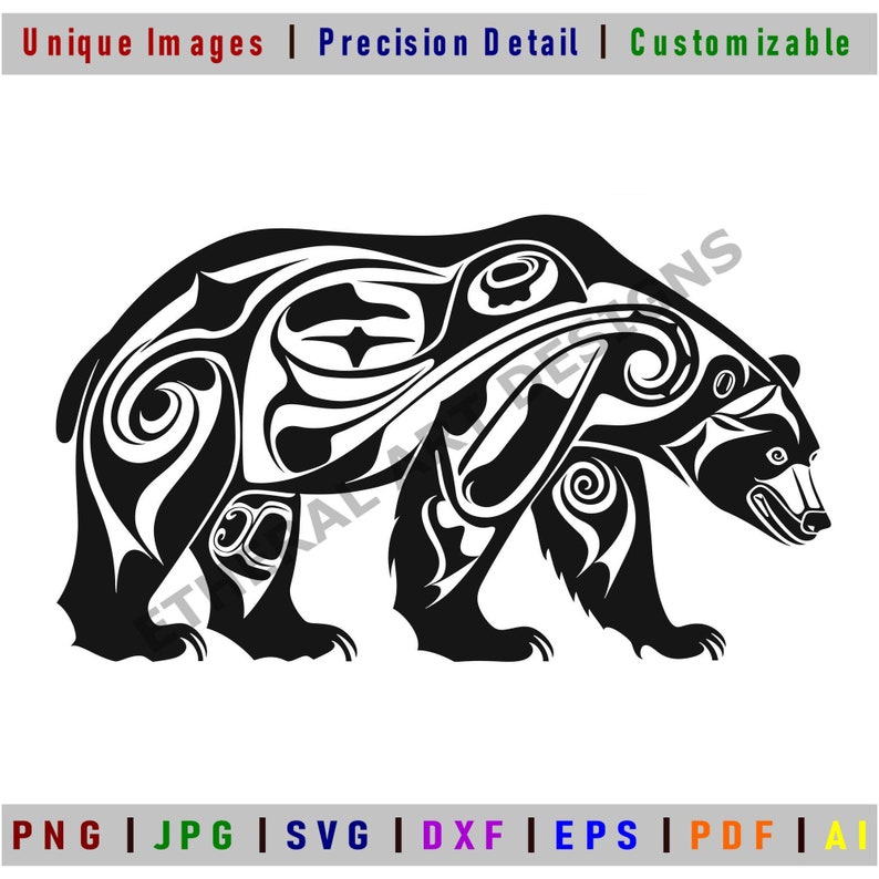 Bear SVG Bear DXF Inuit Art Alaskan Native Art Cricut Cut File Digital ...