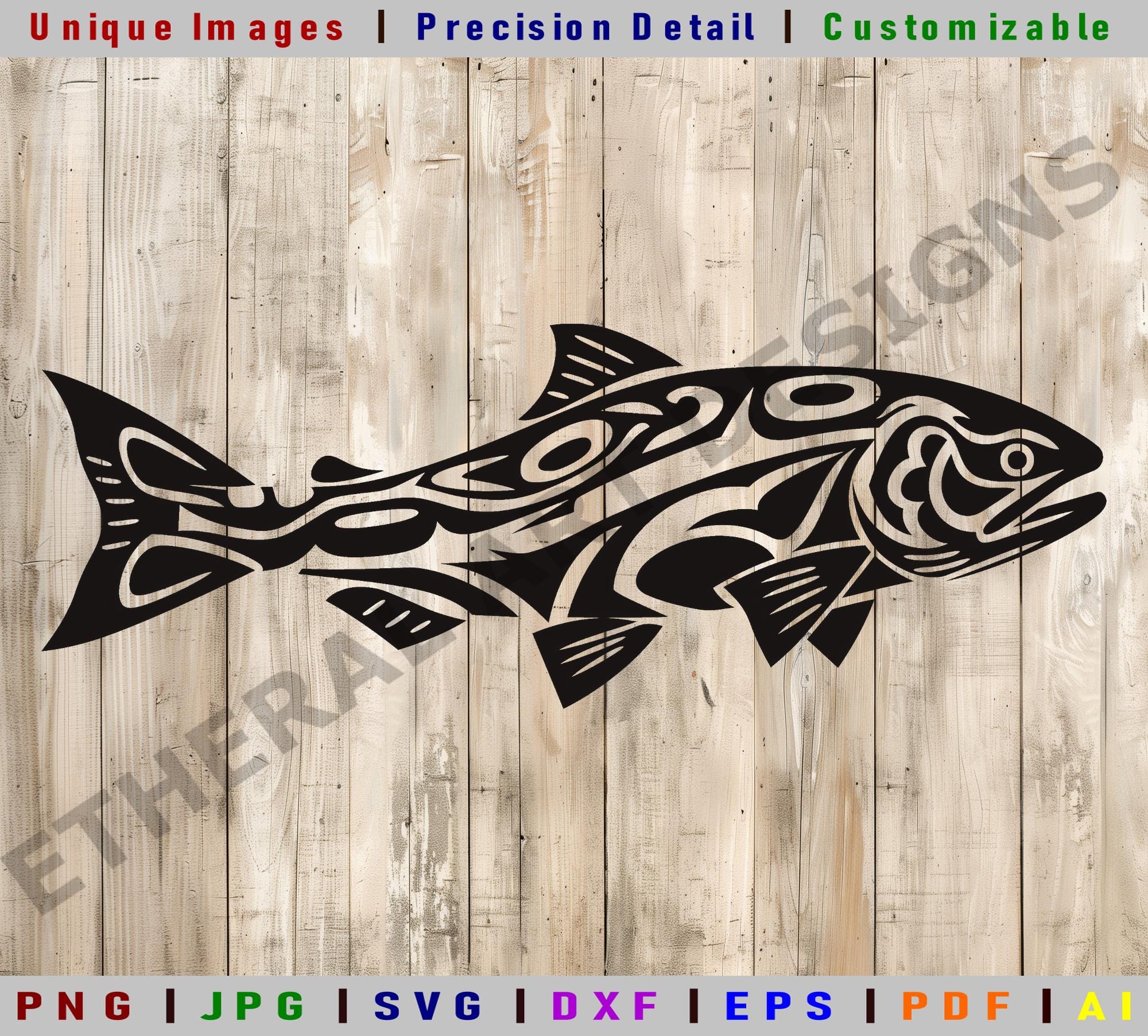 Salmon SVG | Canadian Native Art | Alaskan Native Art | Cricut Cut File ...