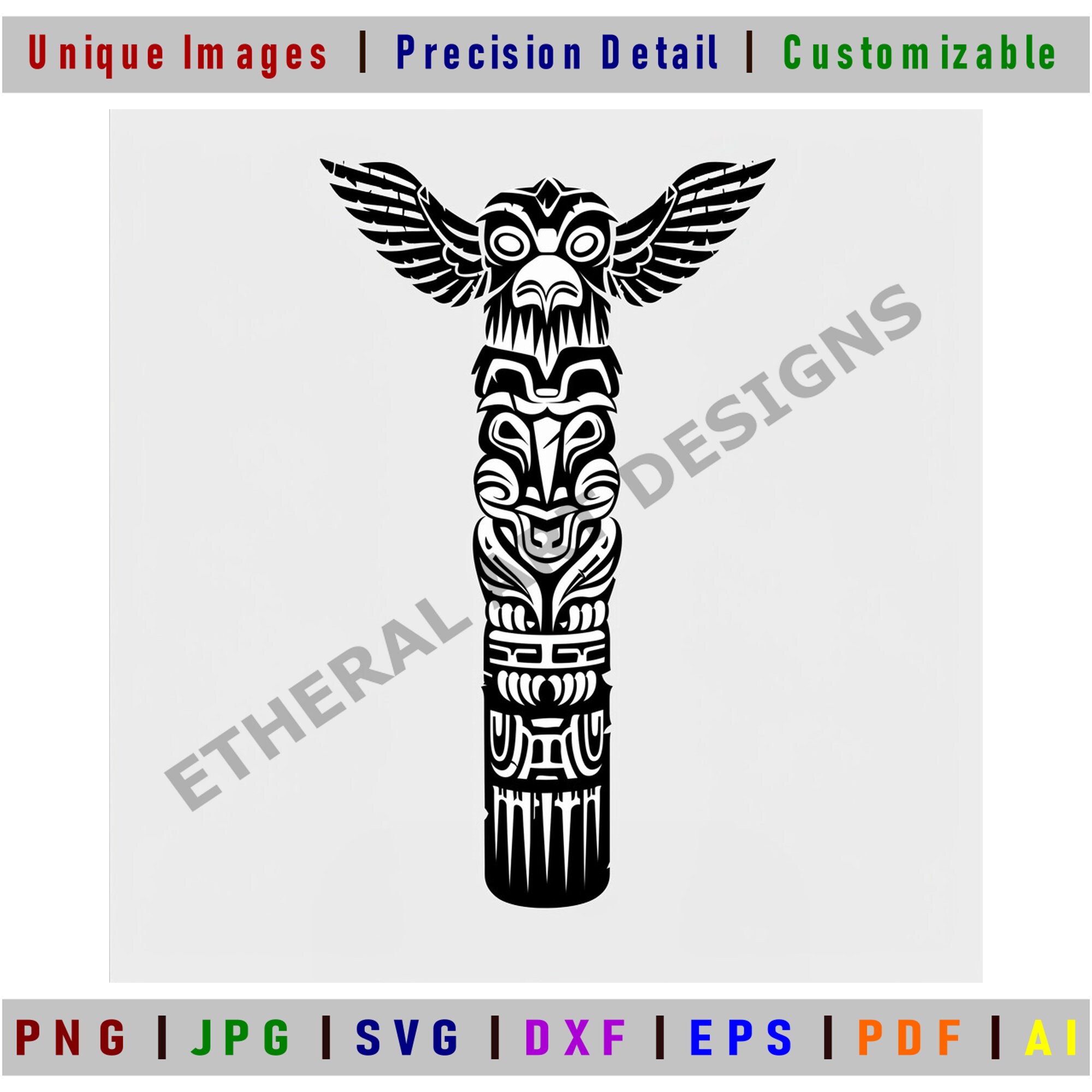 Totem SVG, Haida Totem SVG, Totem Art, Cut File for Cricut, CNC, Vinyl ...